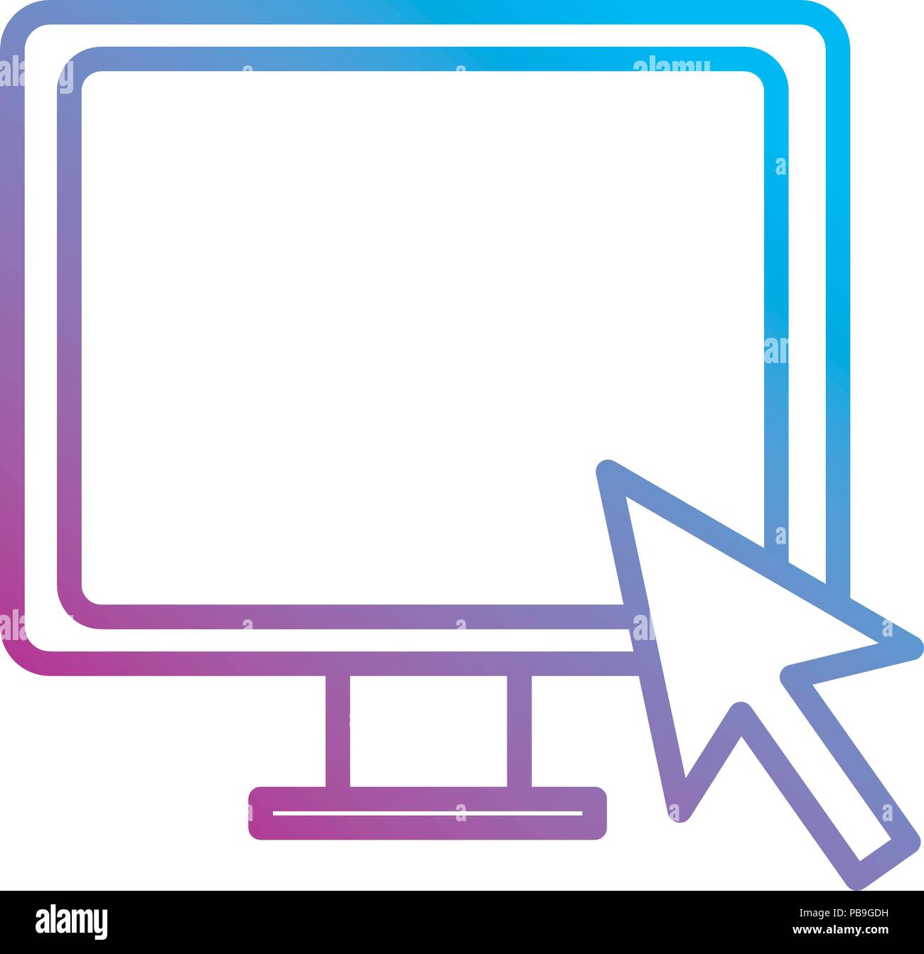 computer display with arrow cursor vector illustration design Stock ...