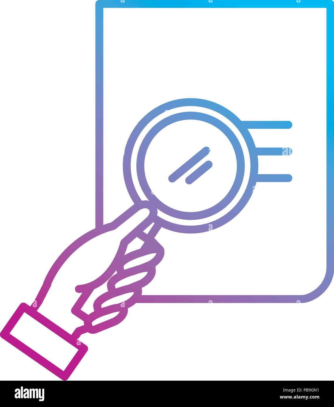 magnifying glass with documents Stock Vector Image & Art - Alamy