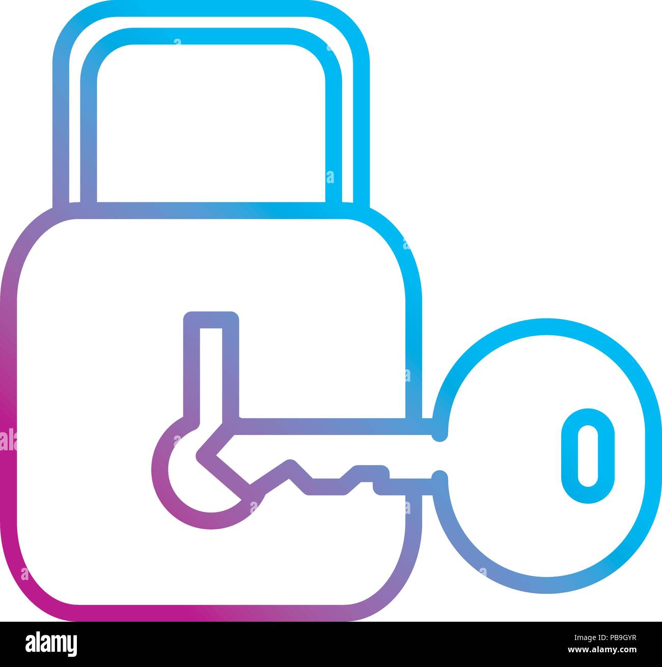 secure padlock and key Stock Vector Image & Art - Alamy