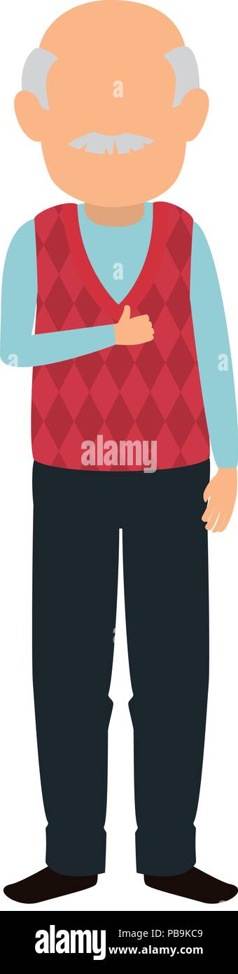 cute grandfather avatar character vector illustration design Stock ...