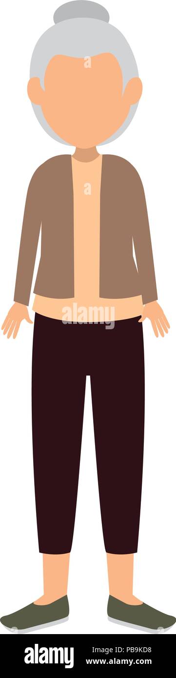 cute grandmother avatar character vector illustration design Stock ...