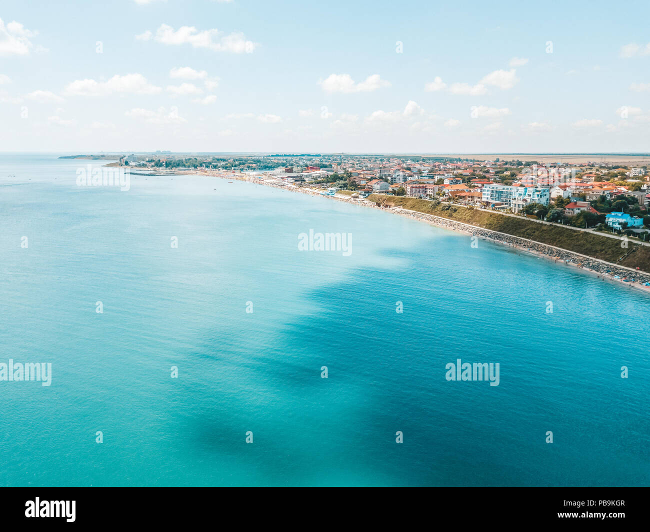 Aerial View Of Costinesti Beach Resort In Romania At The Black Sea ...