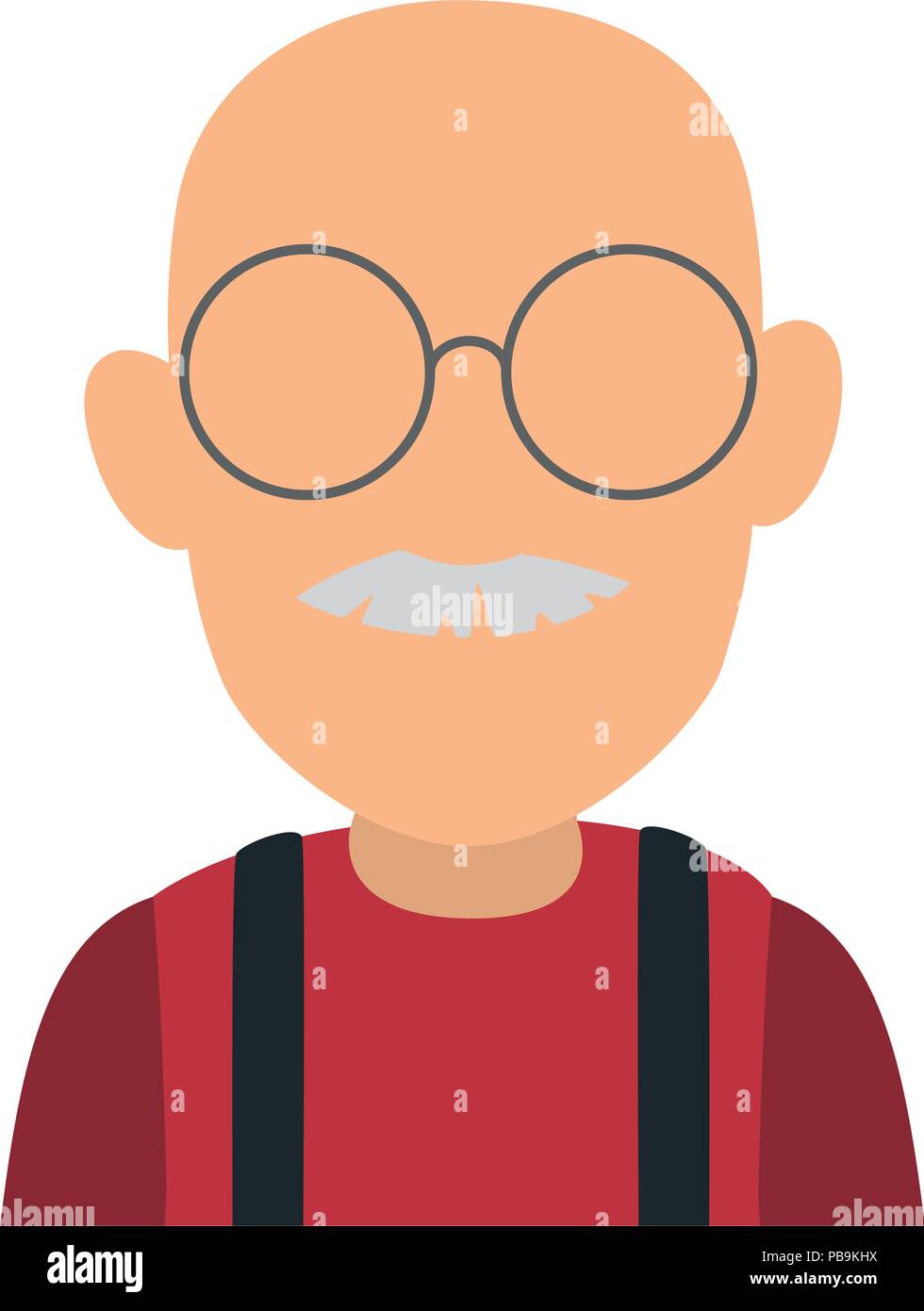 cute grandfather avatar character vector illustration design Stock ...