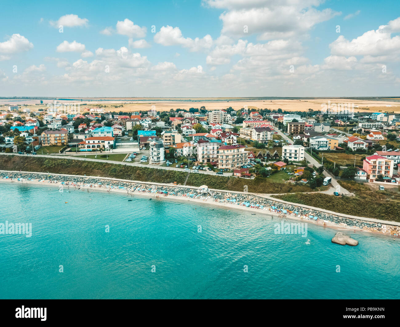Aerial View Of Costinesti Beach Resort In Romania At The Black Sea ...