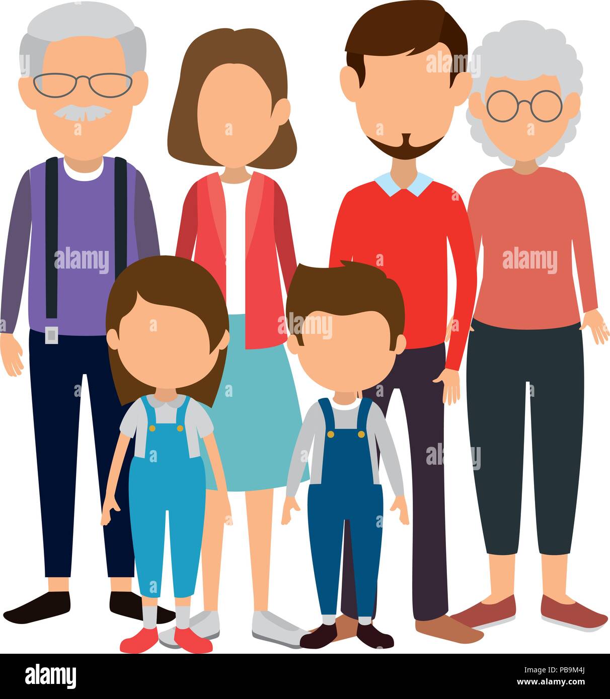 Cute Cartoon Family Members