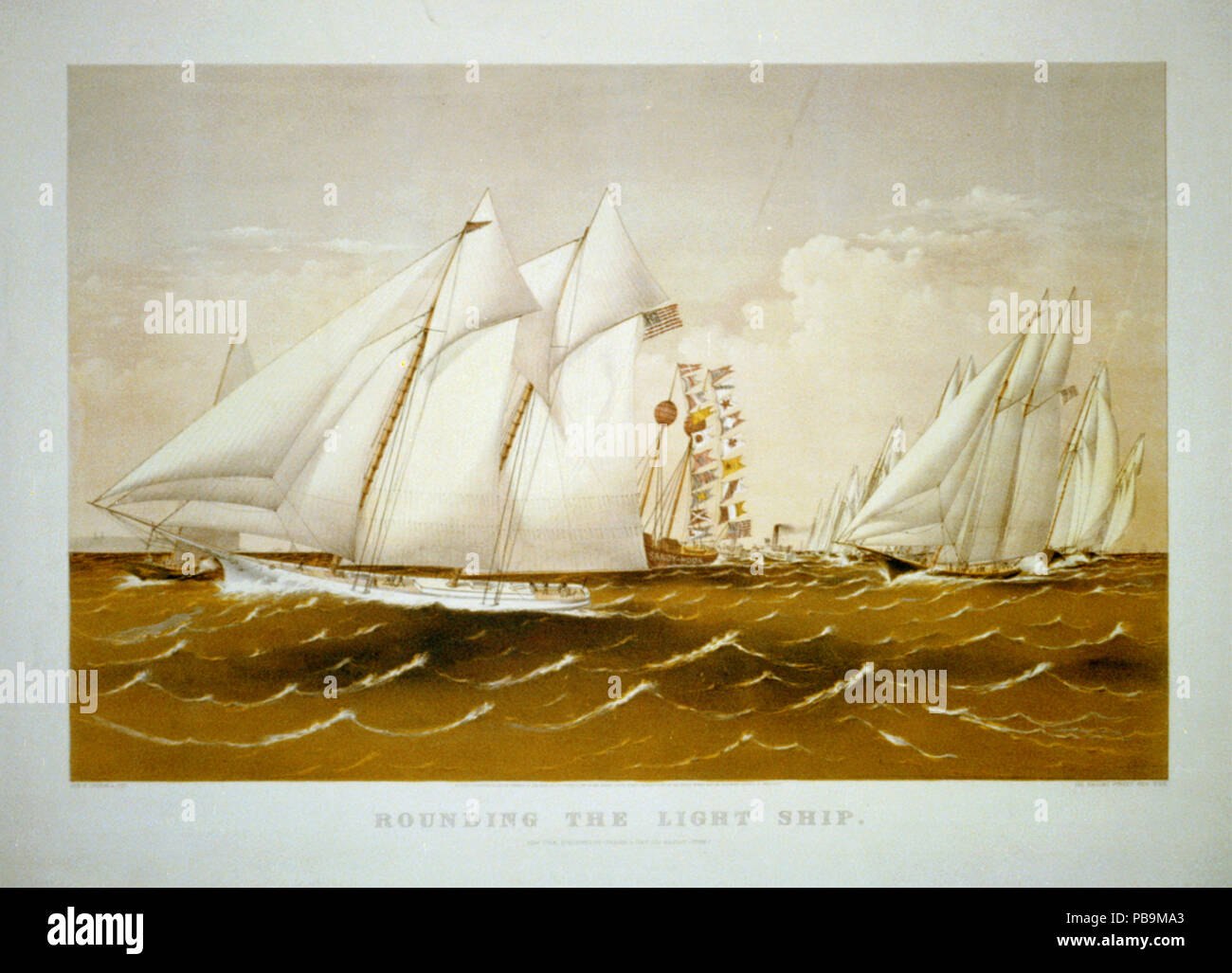 1273 Rounding the light ship LCCN2001704211 Stock Photo - Alamy