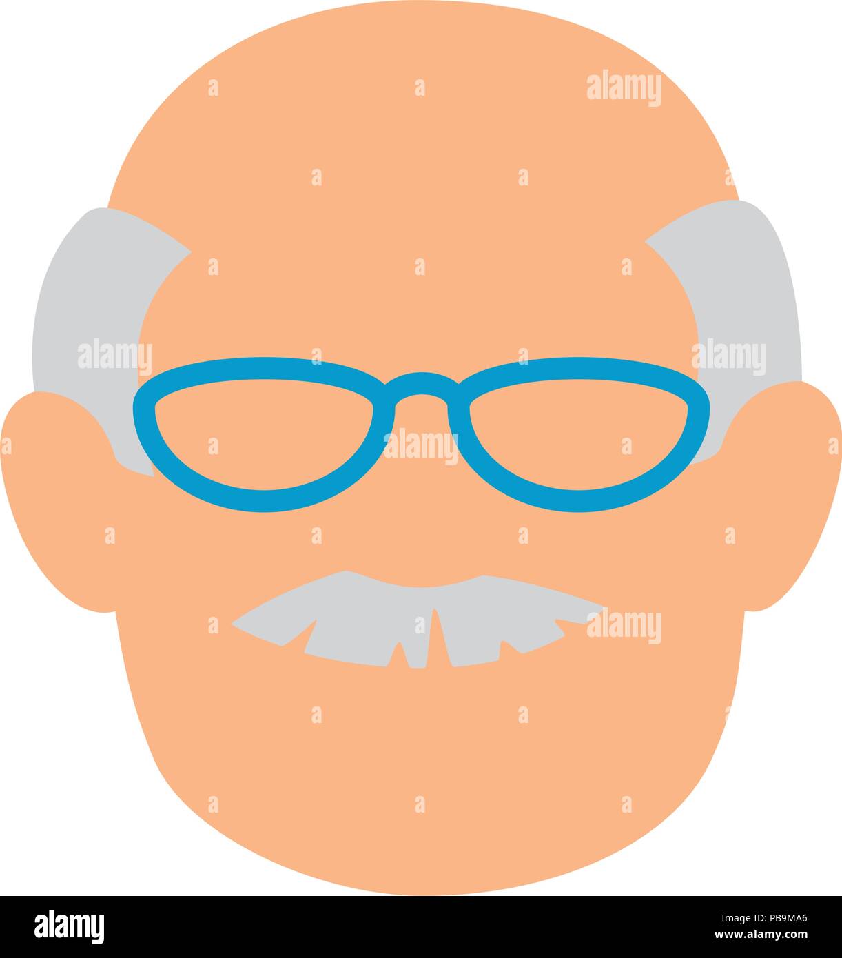 cute grandfather head avatar character vector illustration design Stock ...