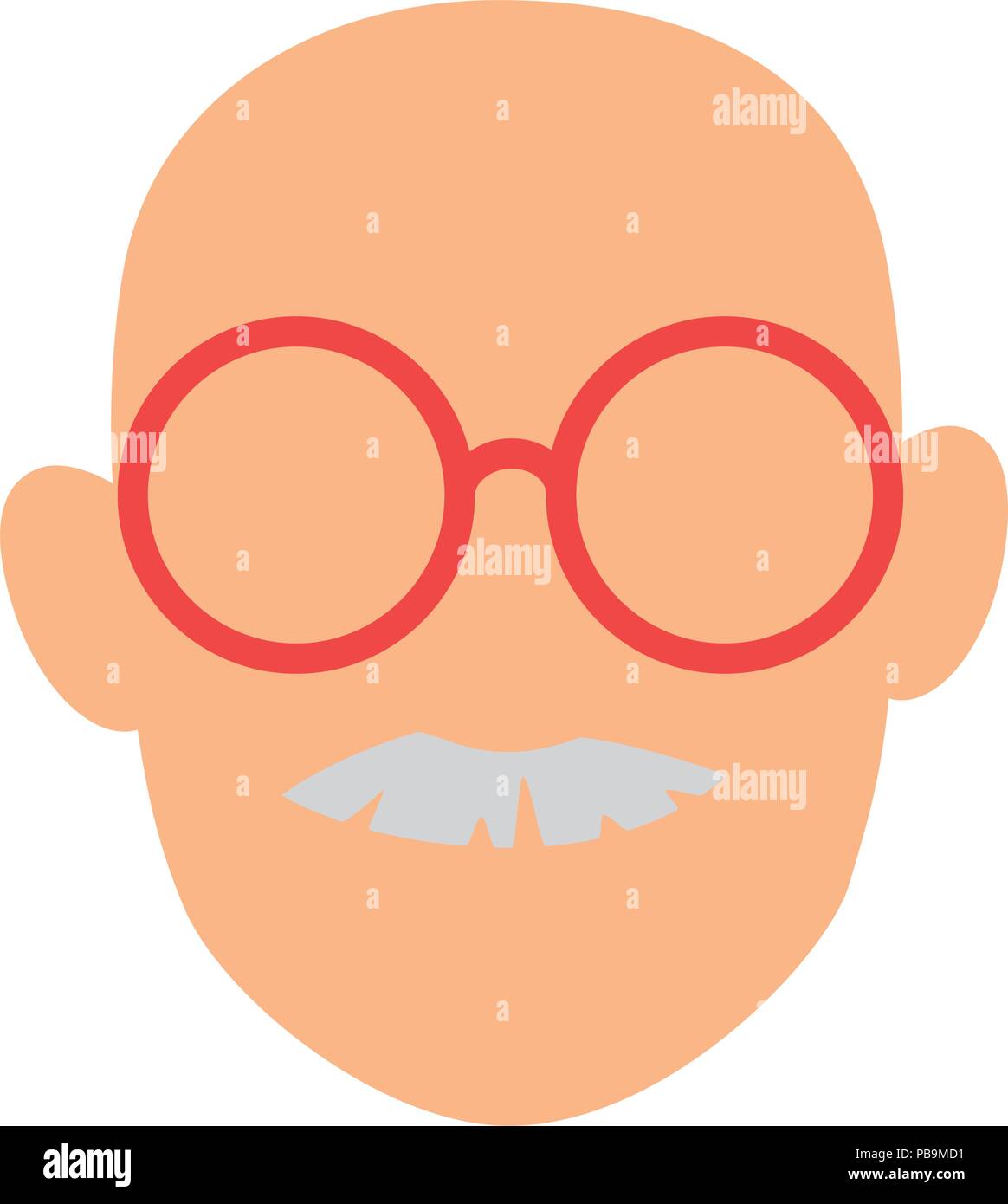 cute grandfather head avatar character vector illustration design Stock ...