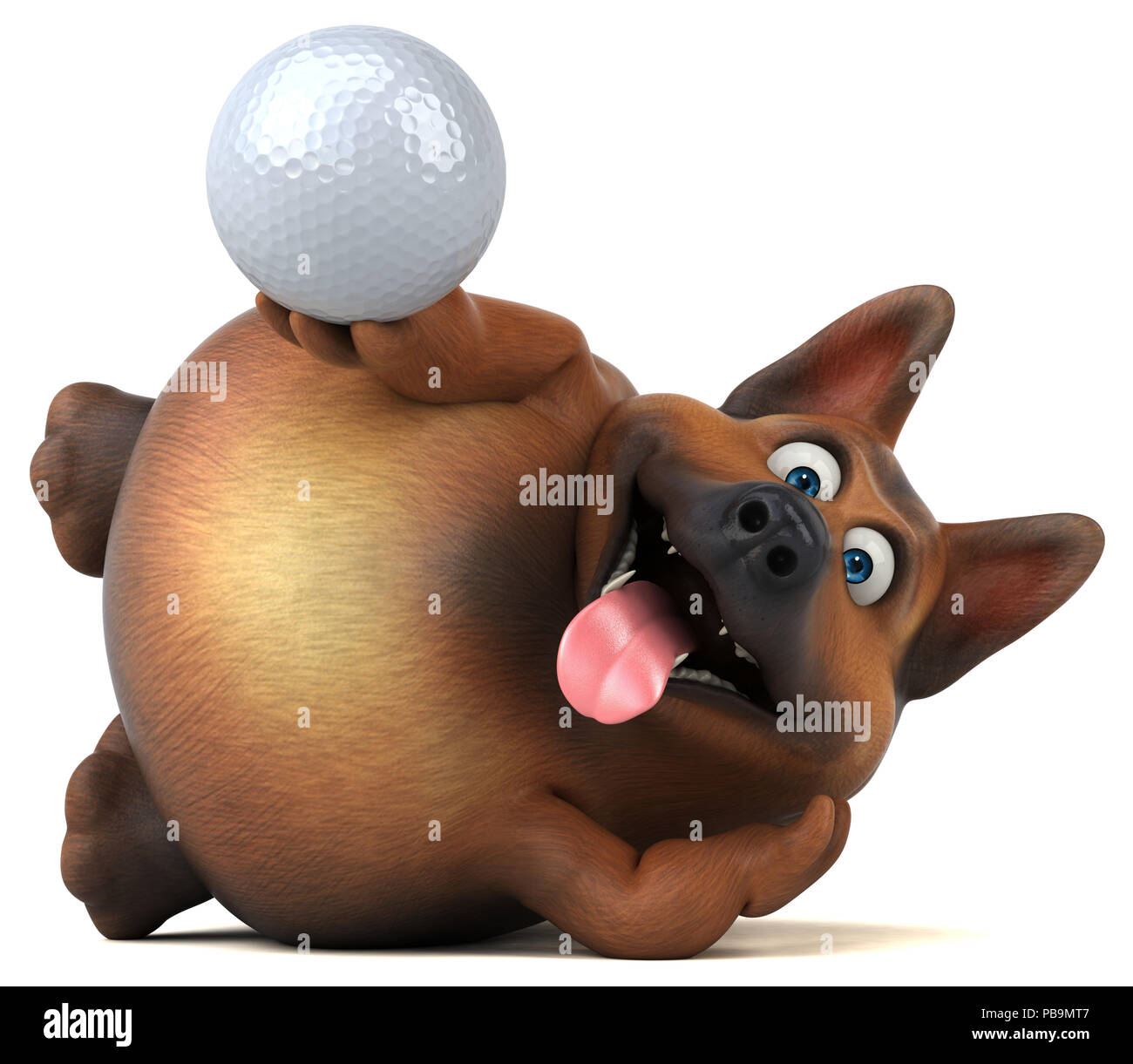 Fun german shepherd dog - 3D Illustration Stock Photo - Alamy