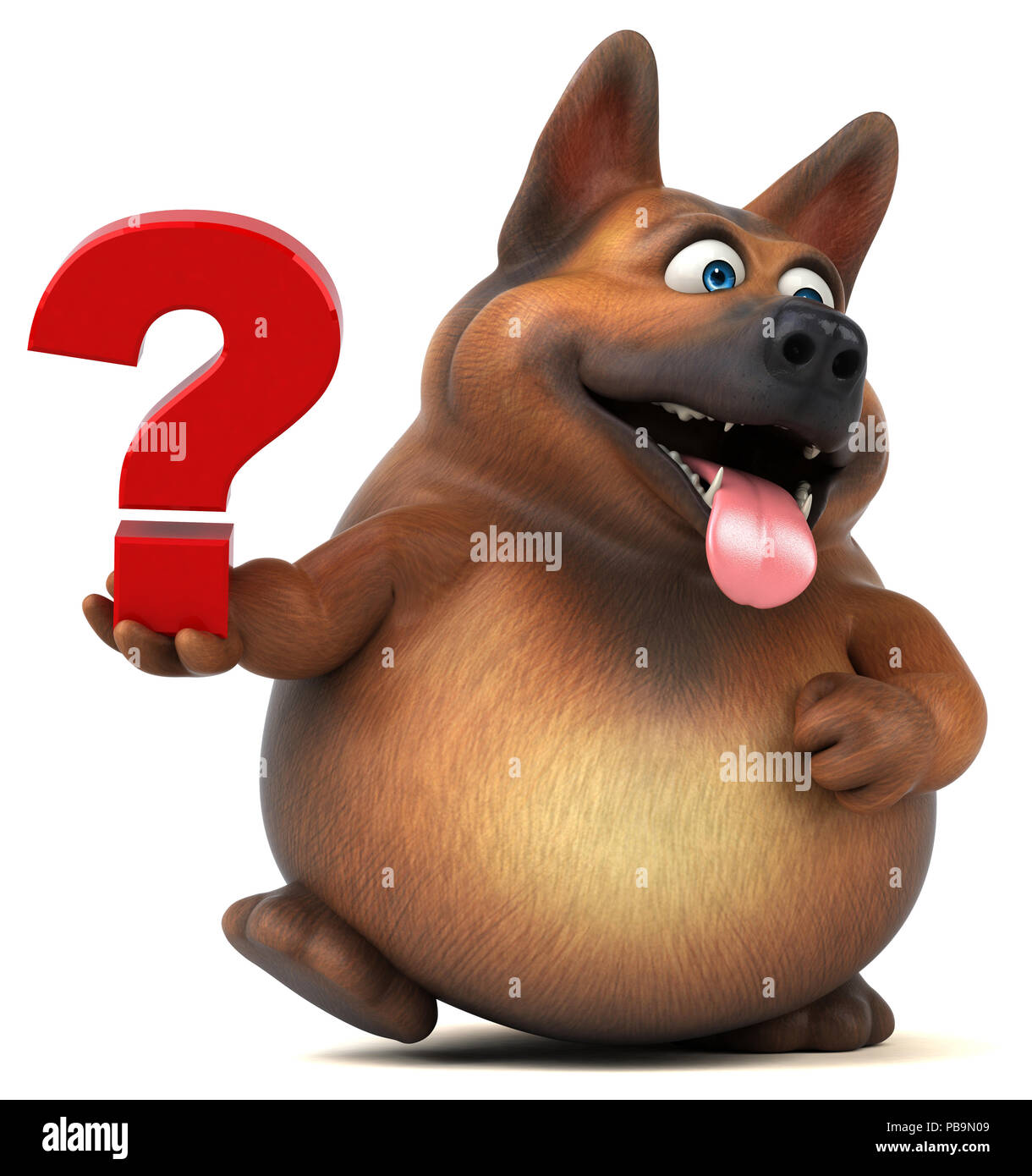 Fun german shepherd dog - 3D Illustration Stock Photo - Alamy