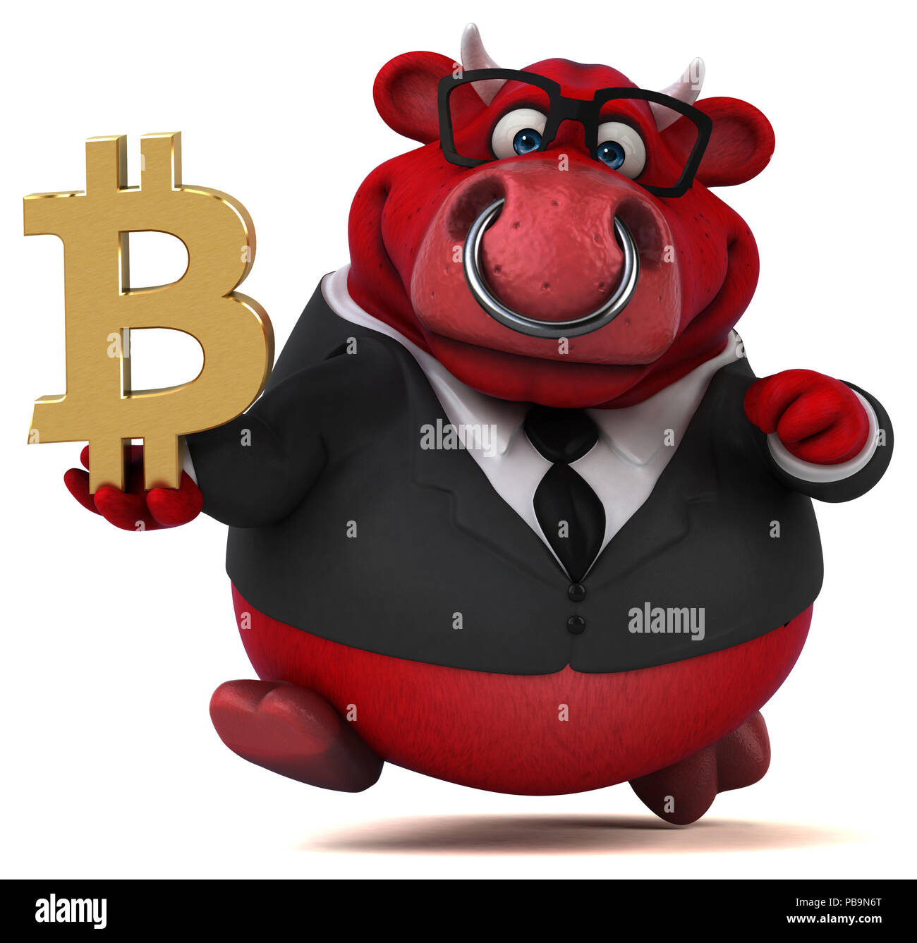 Fun bull - 3D Illustration Stock Photo - Alamy