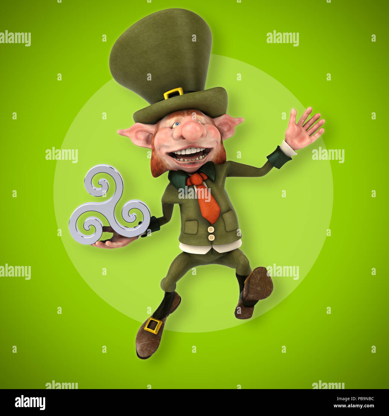 Fun leprechaun - 3D Illustration Stock Photo - Alamy