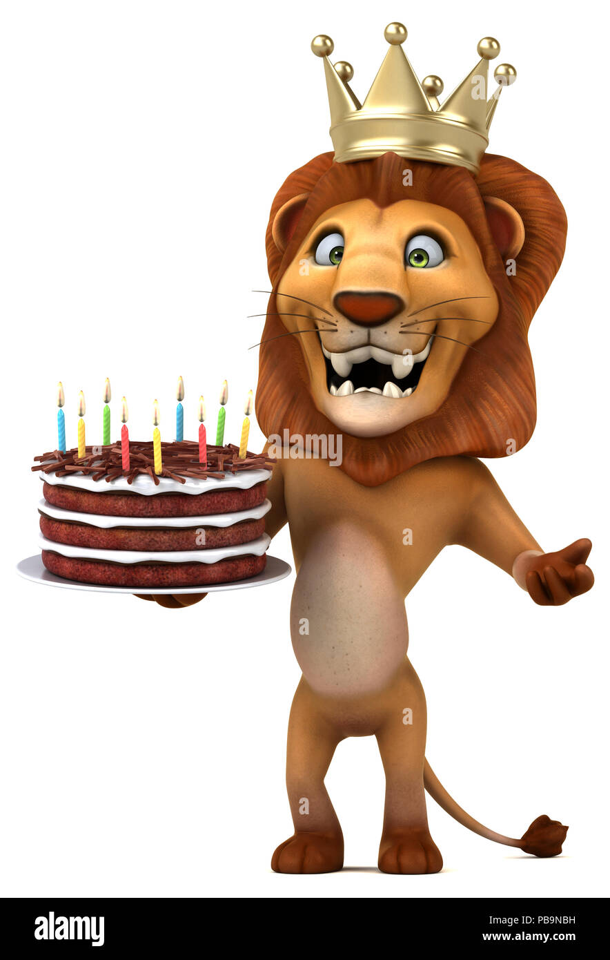 Fun lion - 3D Illustration Stock Photo - Alamy