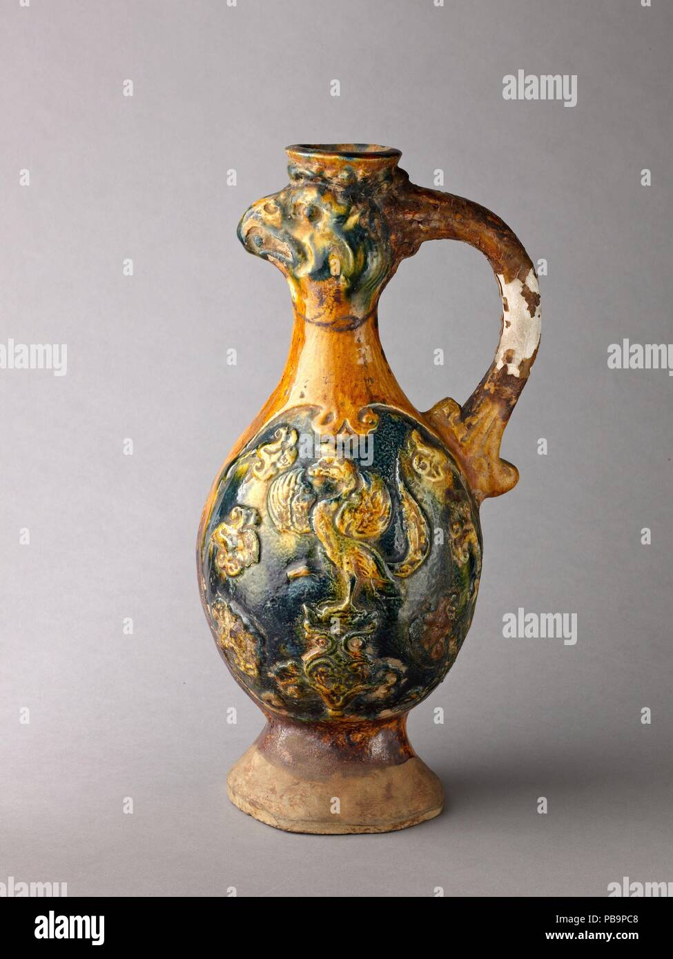 Phoenix-head ewer, Tang sancai ware. Artist: Chinese , Tang Dynasty ...
