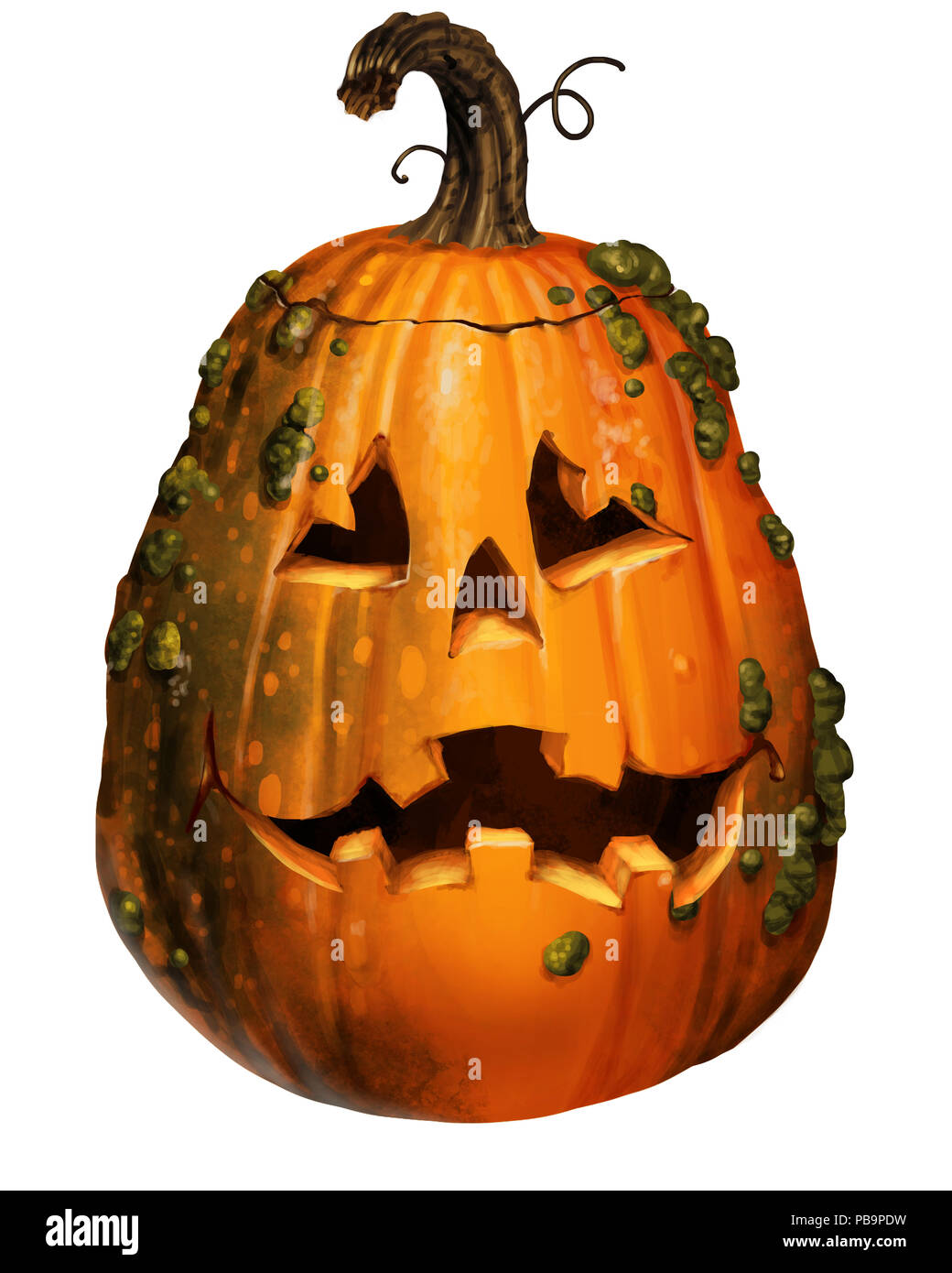 Carved pumpkin illustration Stock Photo - Alamy