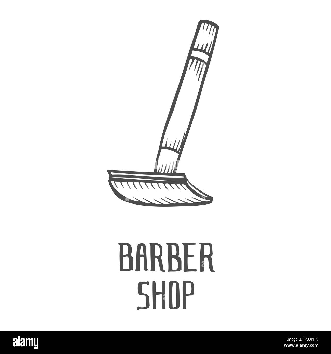 Barber Shop hand drawn, cartoon, sketch illustration of safety razor ...