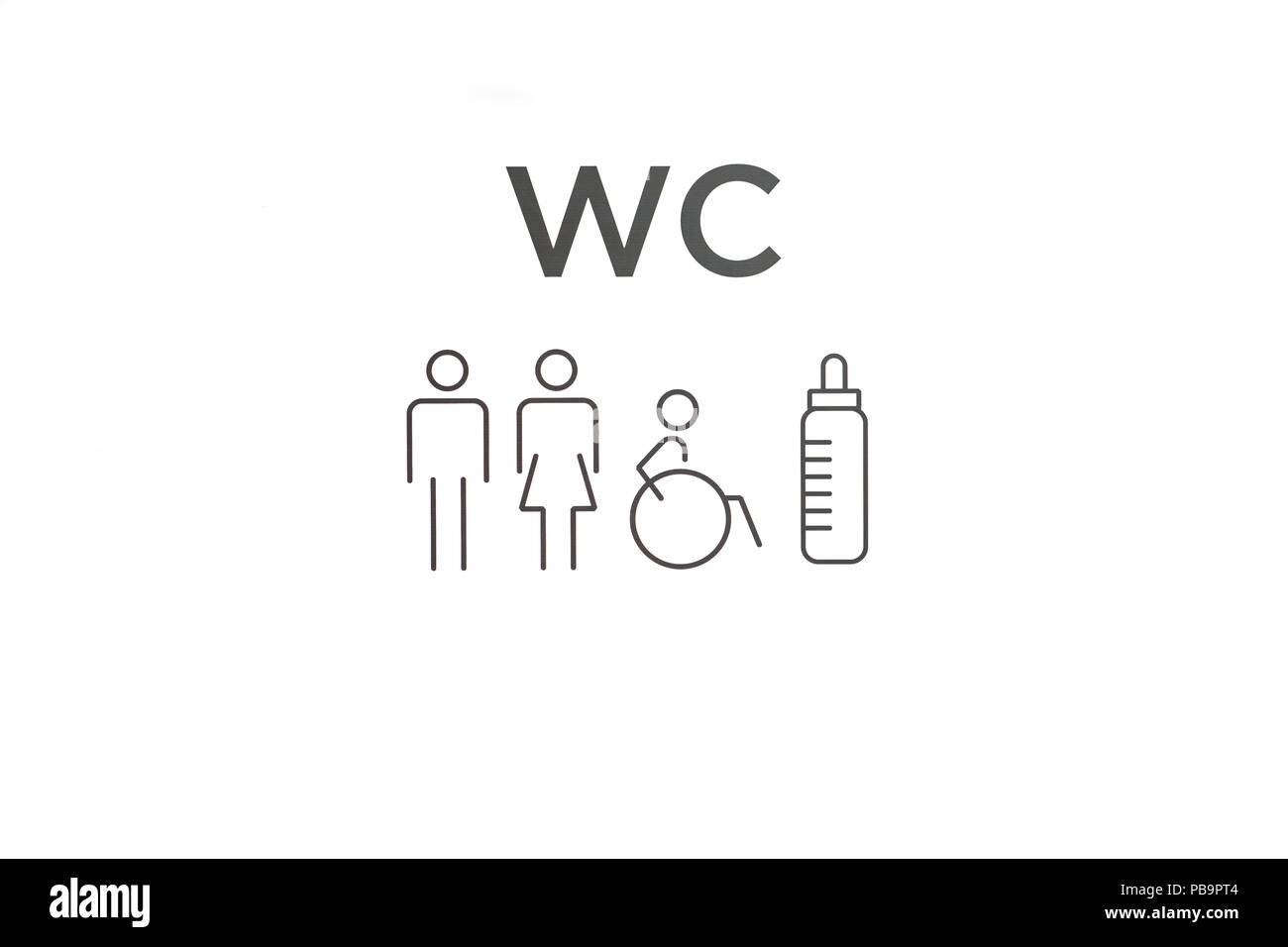 WC sign. Sign or designation of the toilet. Illustration Stock Photo ...