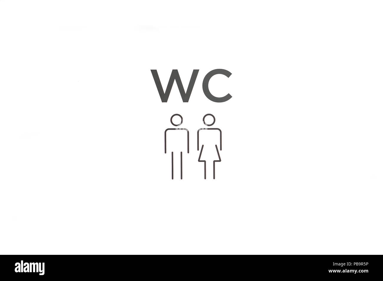 WC sign. Sign or designation of the toilet. Illustration Stock Photo ...