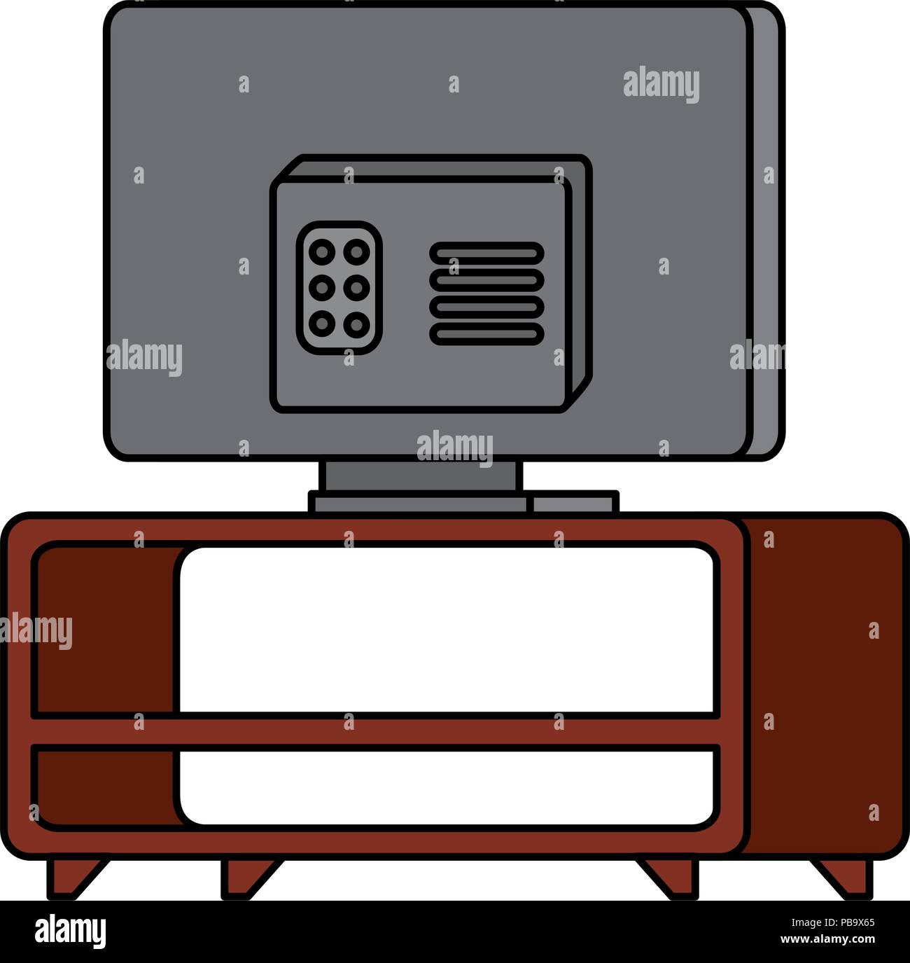 modern tv back in table wooden Stock Vector Image & Art - Alamy