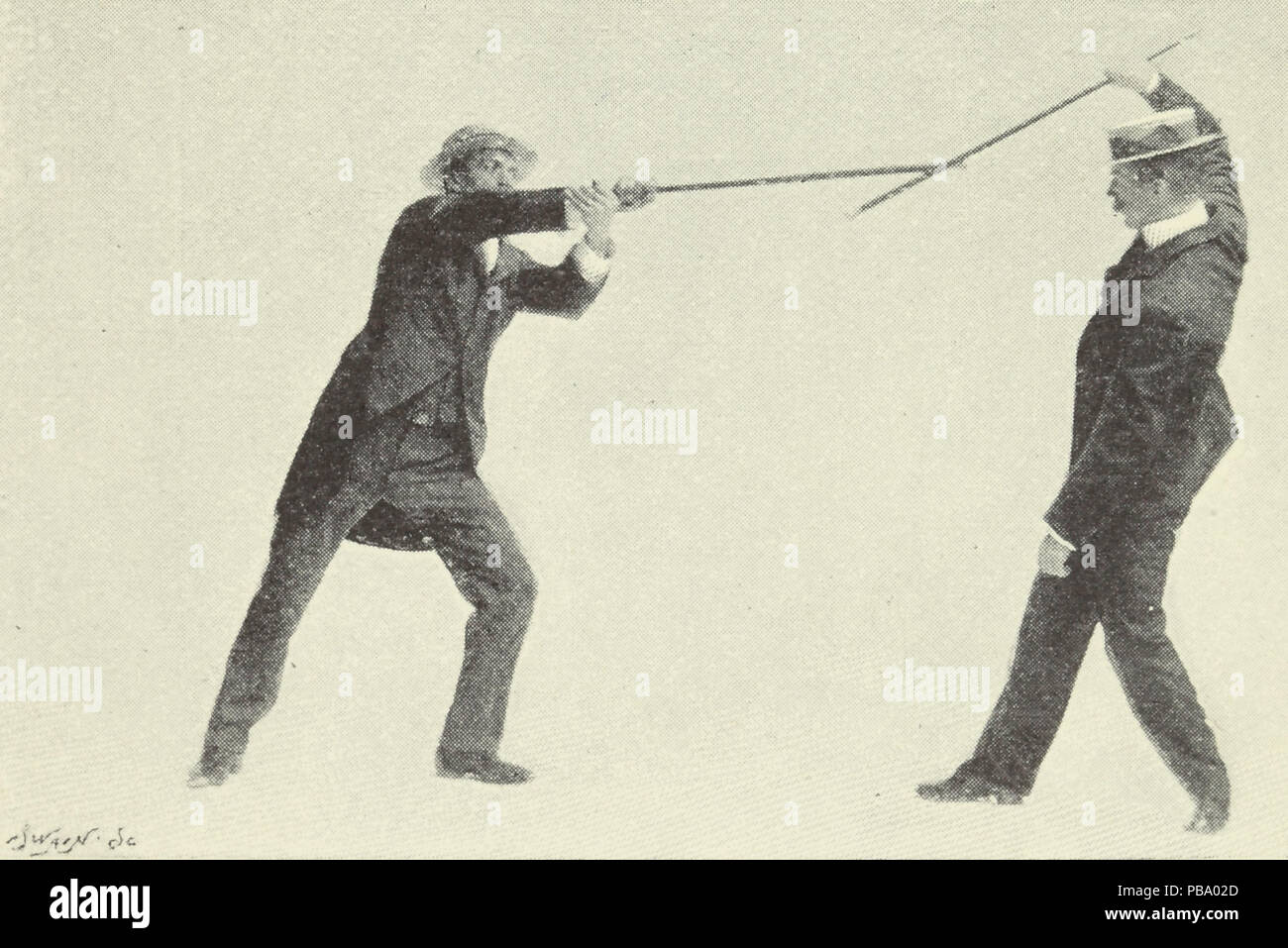 Photograph from the article, 'Self-defence with a walking stick. The ...