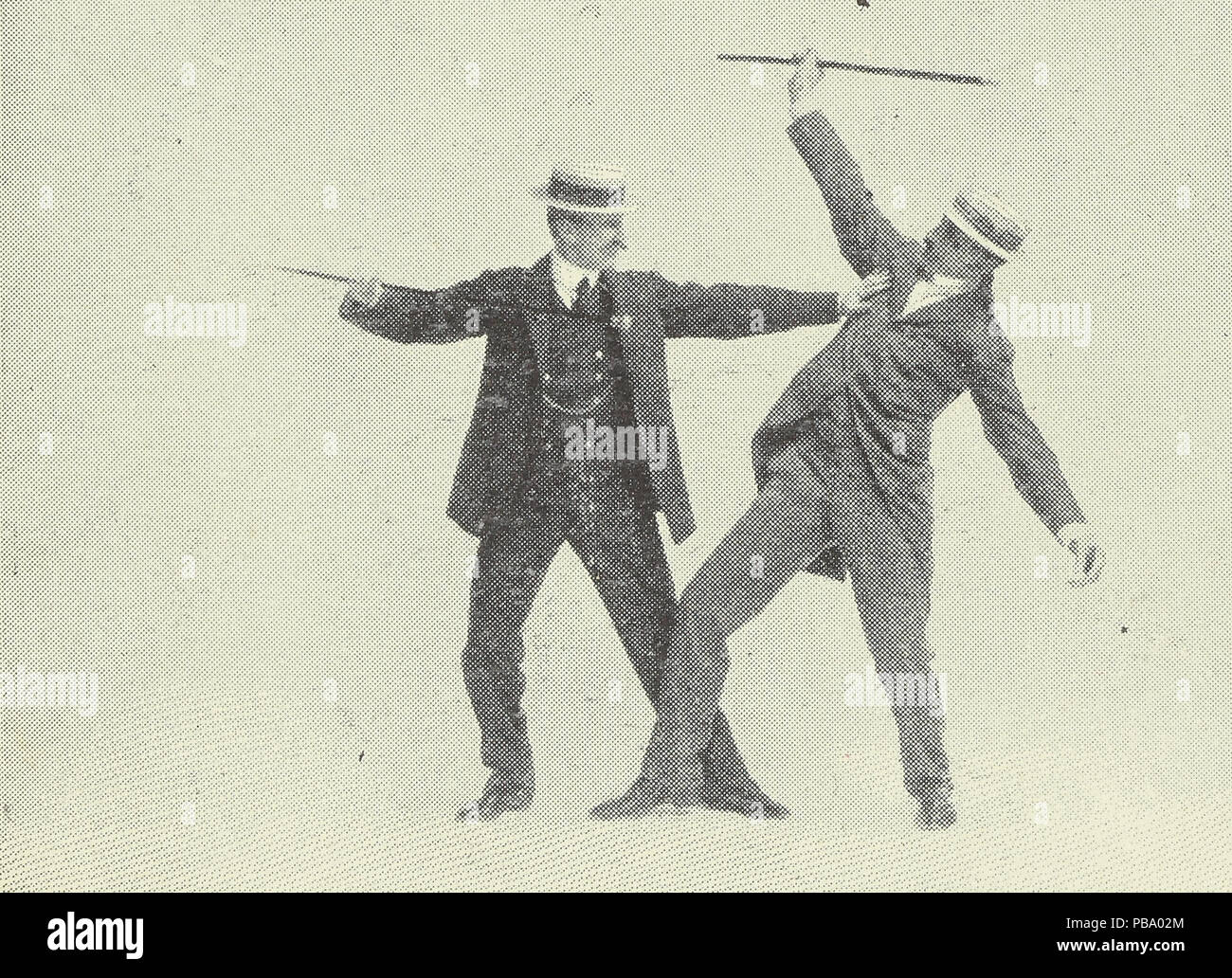 Photograph from the article, 'Self-defence with a walking stick. The ...