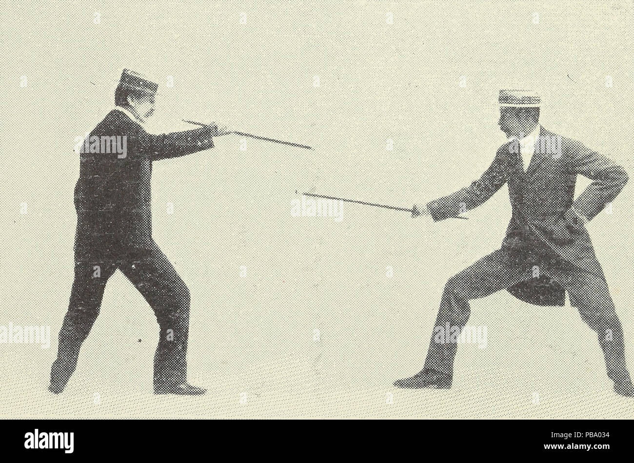 Photograph from the article, 'Self-defence with a walking stick. The ...