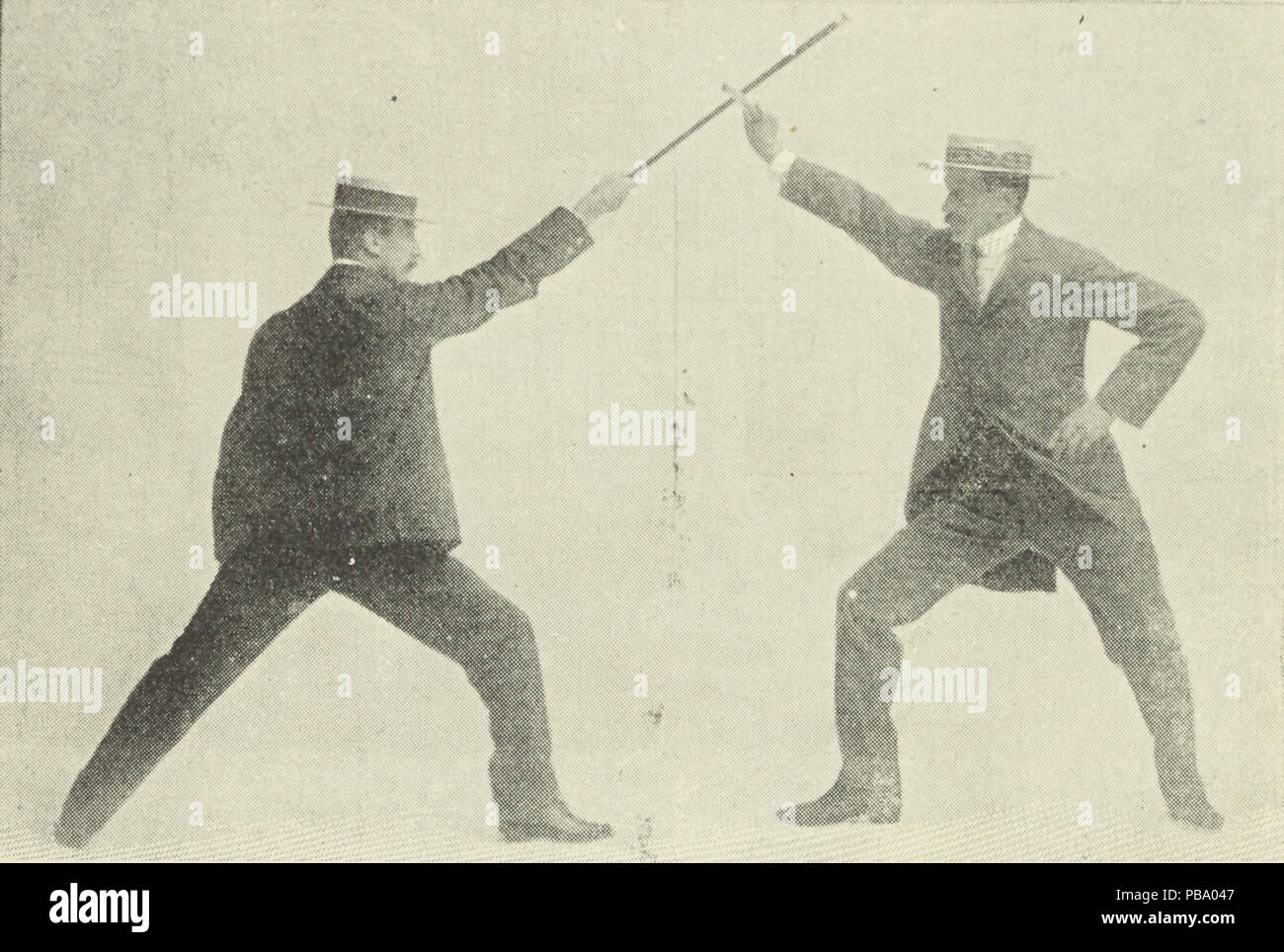 Photograph from the article, 'Self-defence with a walking stick. The ...