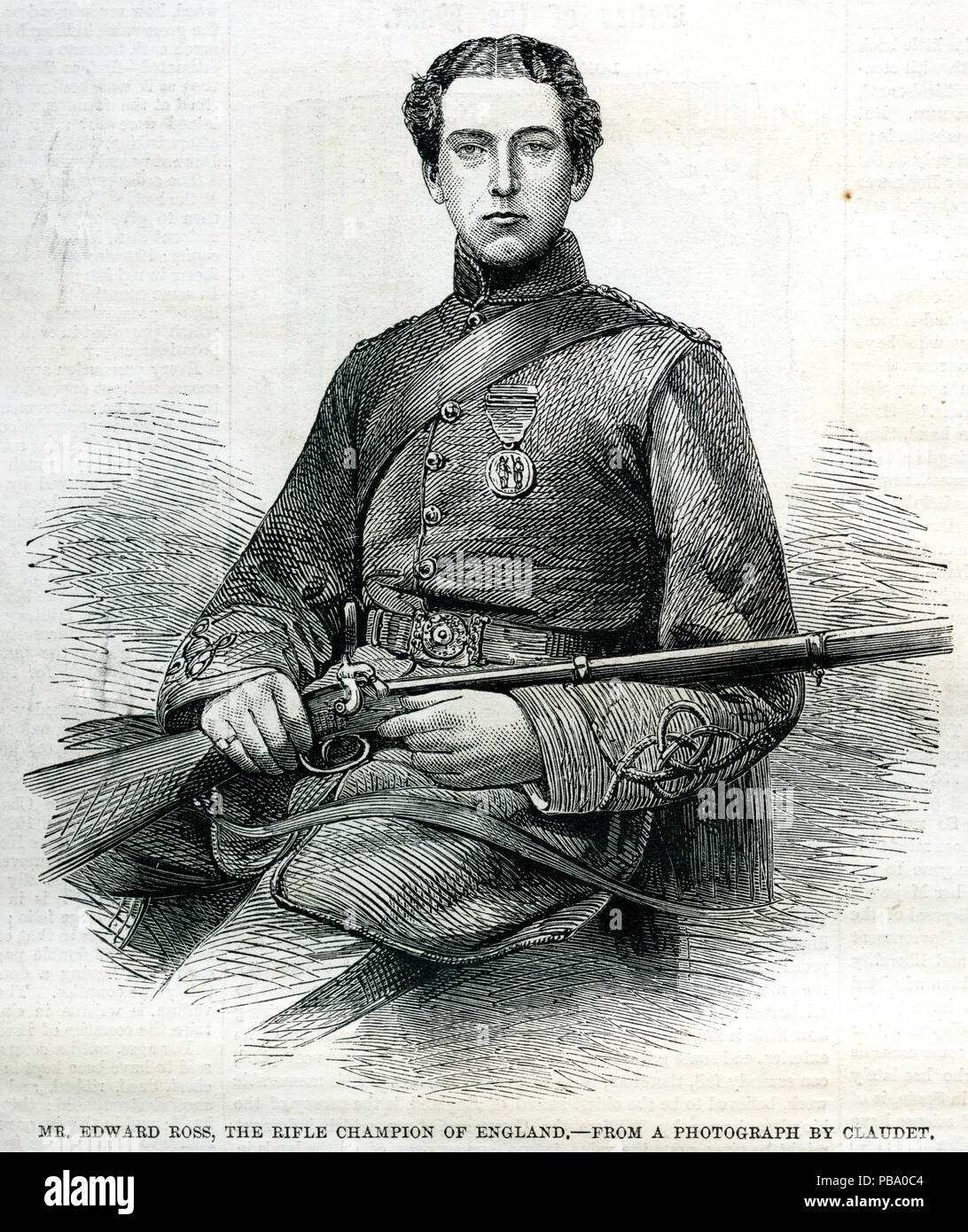 Portrait of Edward Ross, The Rifle Champion of England Stock Photo - Alamy