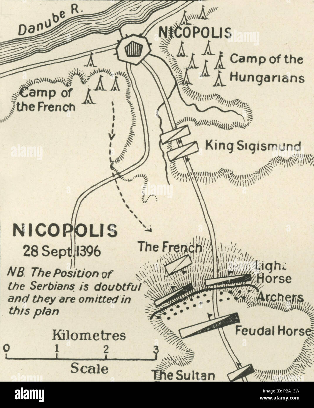 Battle of Nicopolis map Stock Photo - Alamy