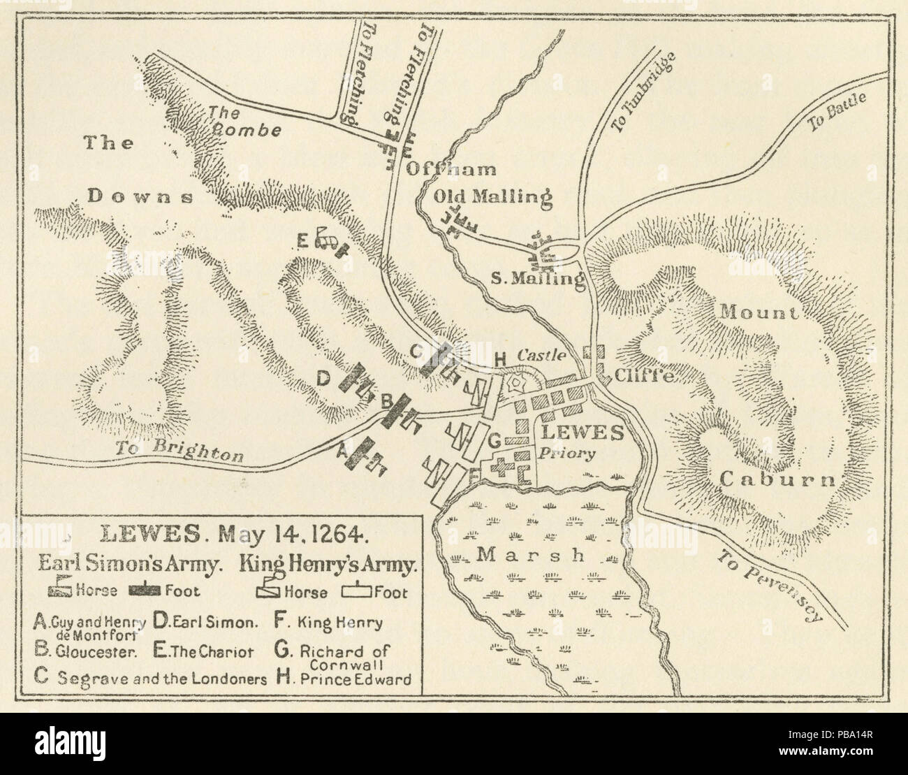 Map of lewes hi-res stock photography and images - Alamy