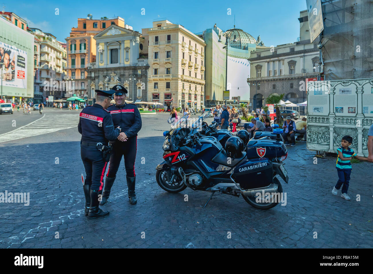 Italian police in the street in Naples. 01. 07. 2018 Italy Stock Photo ...