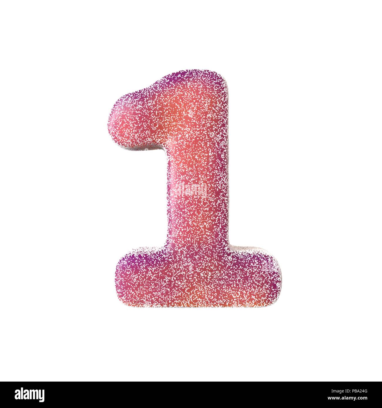 Red sour candy number 1 Isolated on white background Stock Photo - Alamy