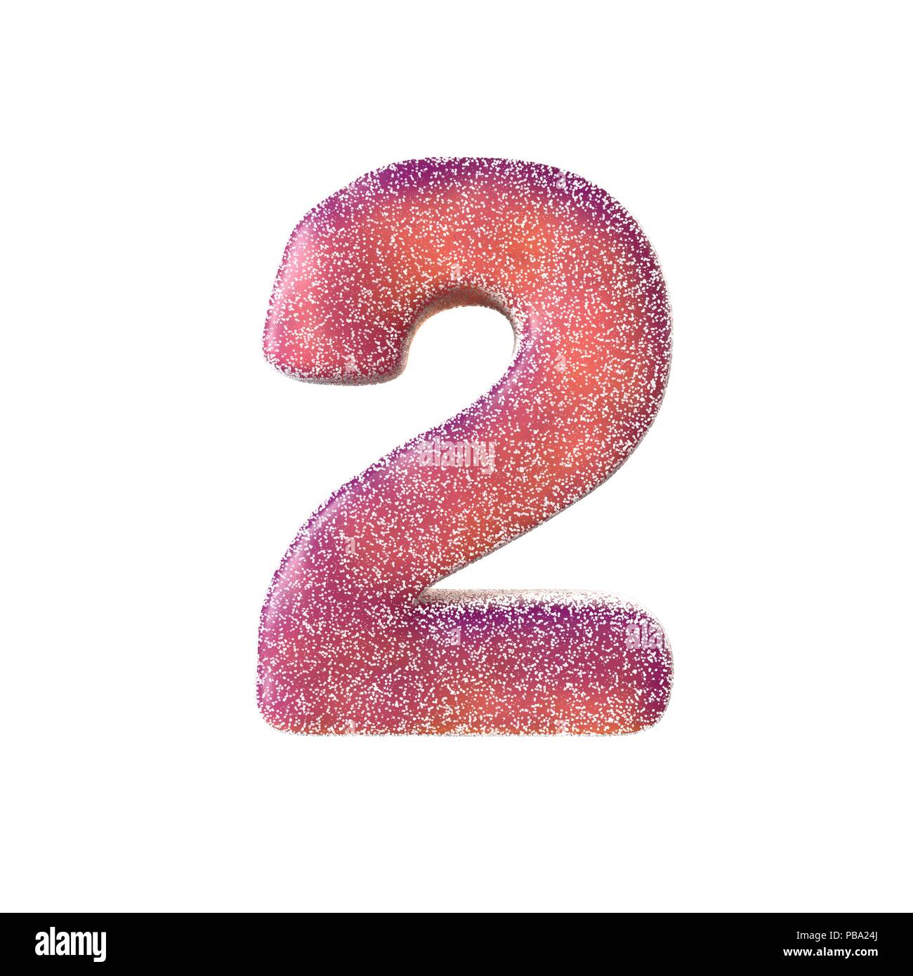 Red sour candy number 2 Isolated on white background Stock Photo - Alamy