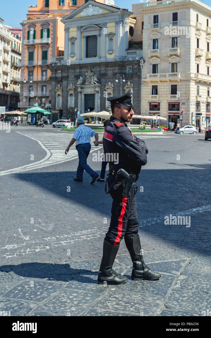 Italian police in the street in Naples. 01. 07. 2018 Italy Stock Photo ...
