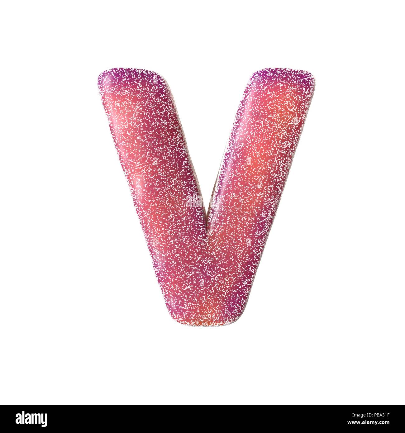 Red sour candy letter V Isolated on white background Stock Photo - Alamy
