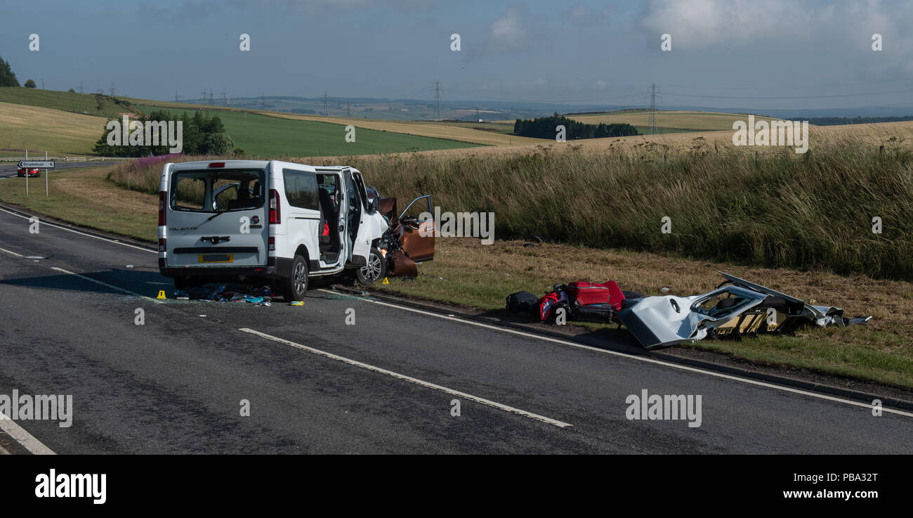 The scene on the A96 between Huntly and Keith in Moray where a five ...