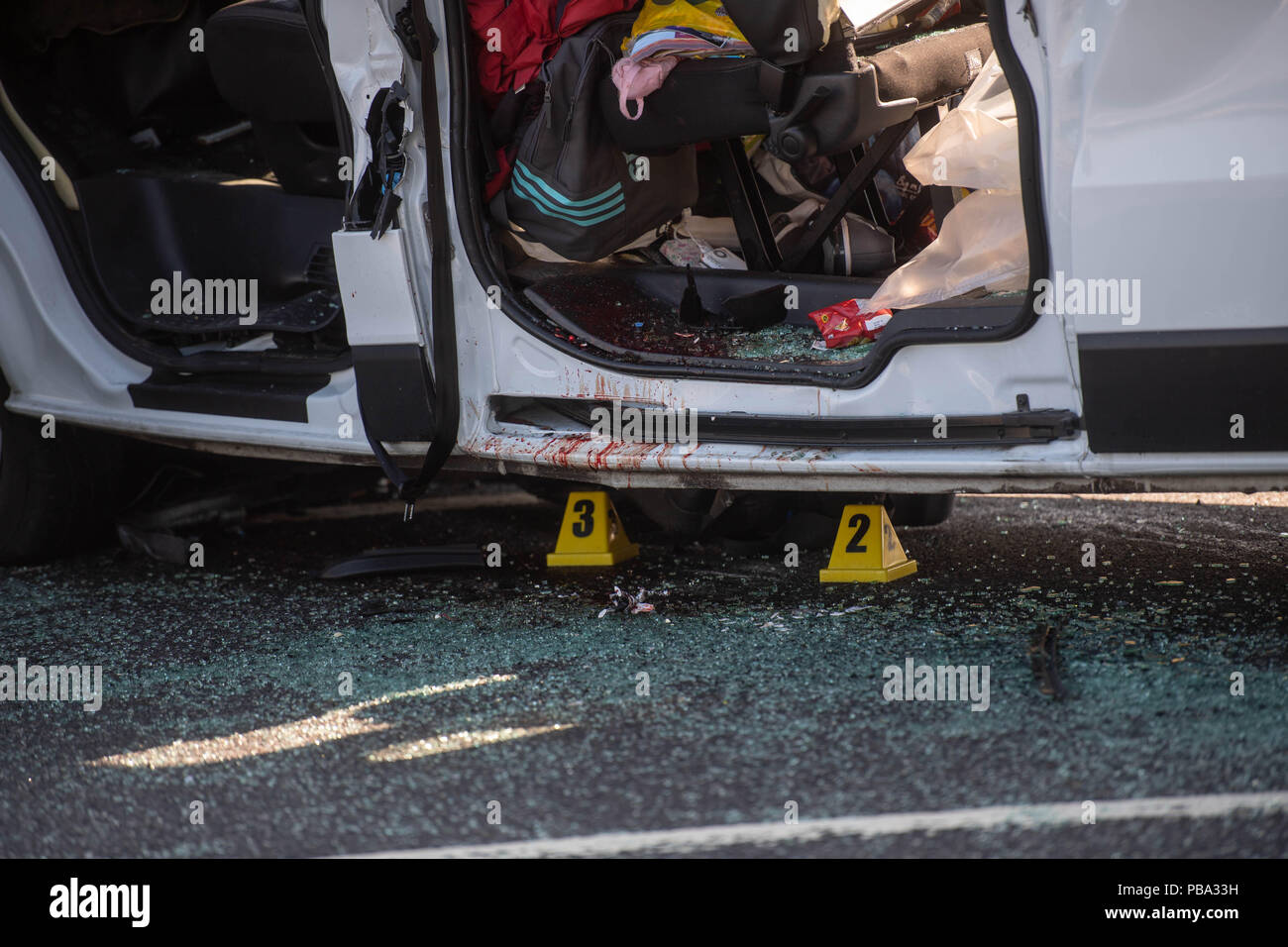 The scene of a minibus crash hi-res stock photography and images - Alamy