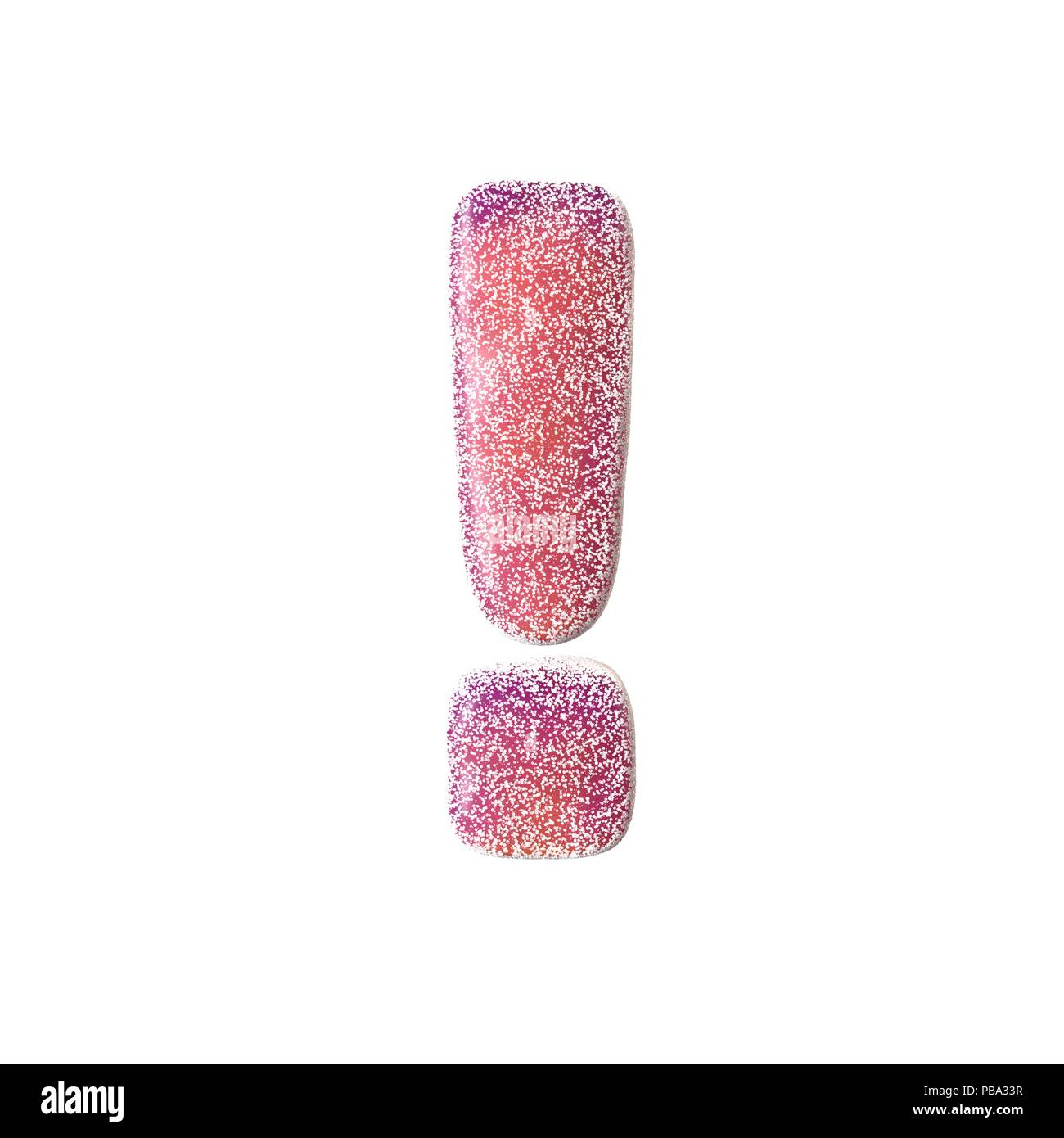 Red sour candy exclemation mark Isolated on white background Stock ...