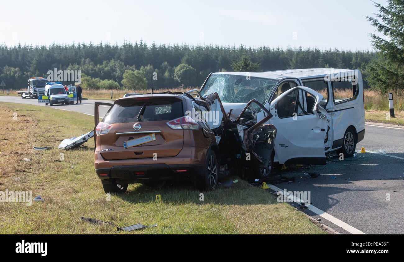 The scene on the A96 between Huntly and Keith in Moray where a five ...