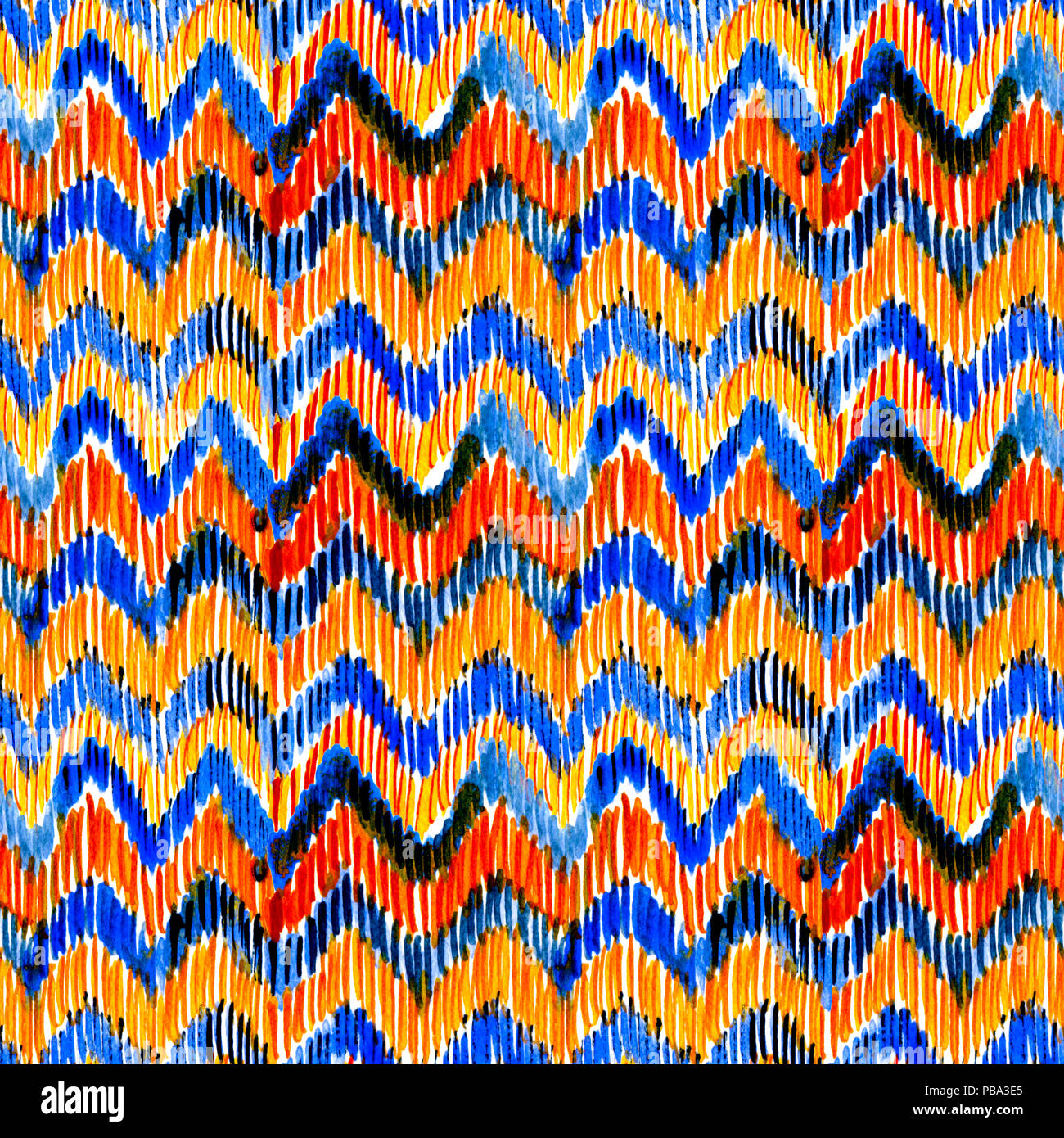 Watercolor Ikat Pattern IKAT Furniture Interior Seamless Pattern...