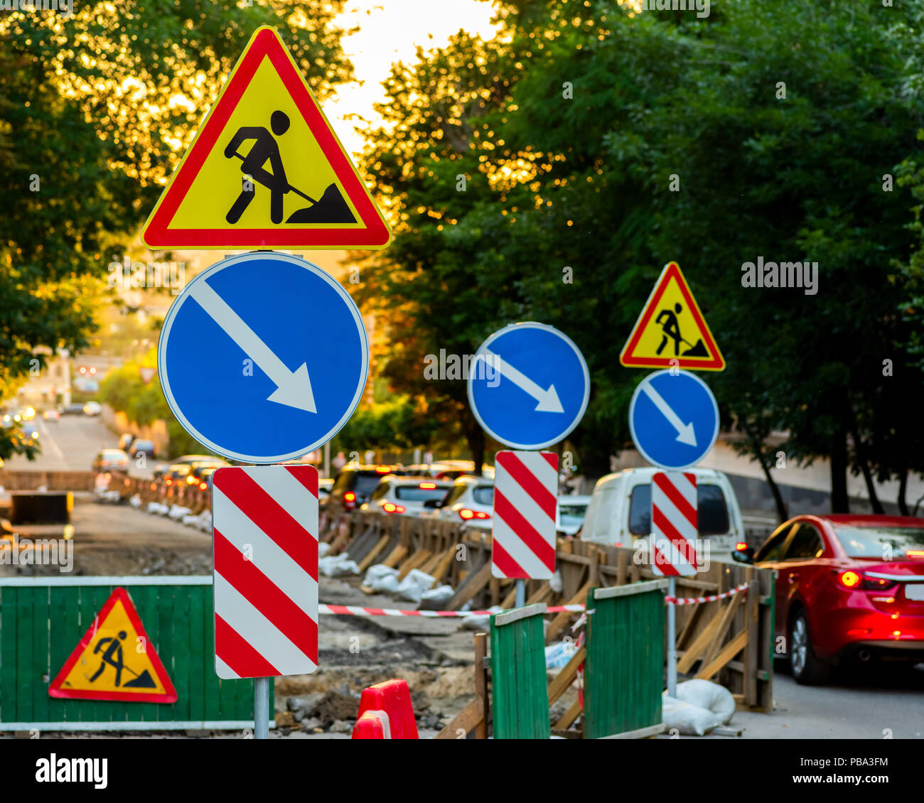 Road Construction Signs Stock Photos & Road Construction Signs Stock ...