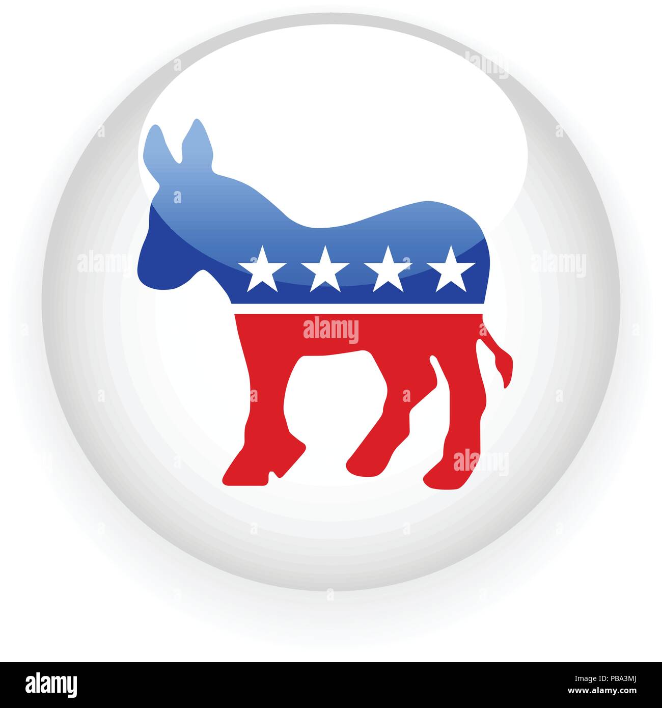 Round badge with democratic donkey symbol Stock Vector Image & Art - Alamy