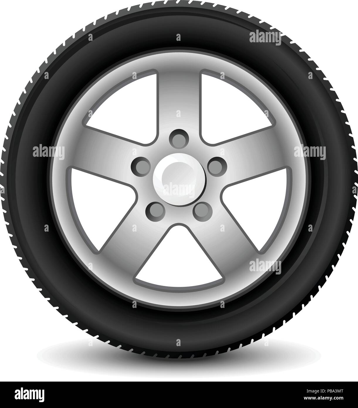 Car wheel with tyre on white background Stock Vector Image & Art - Alamy