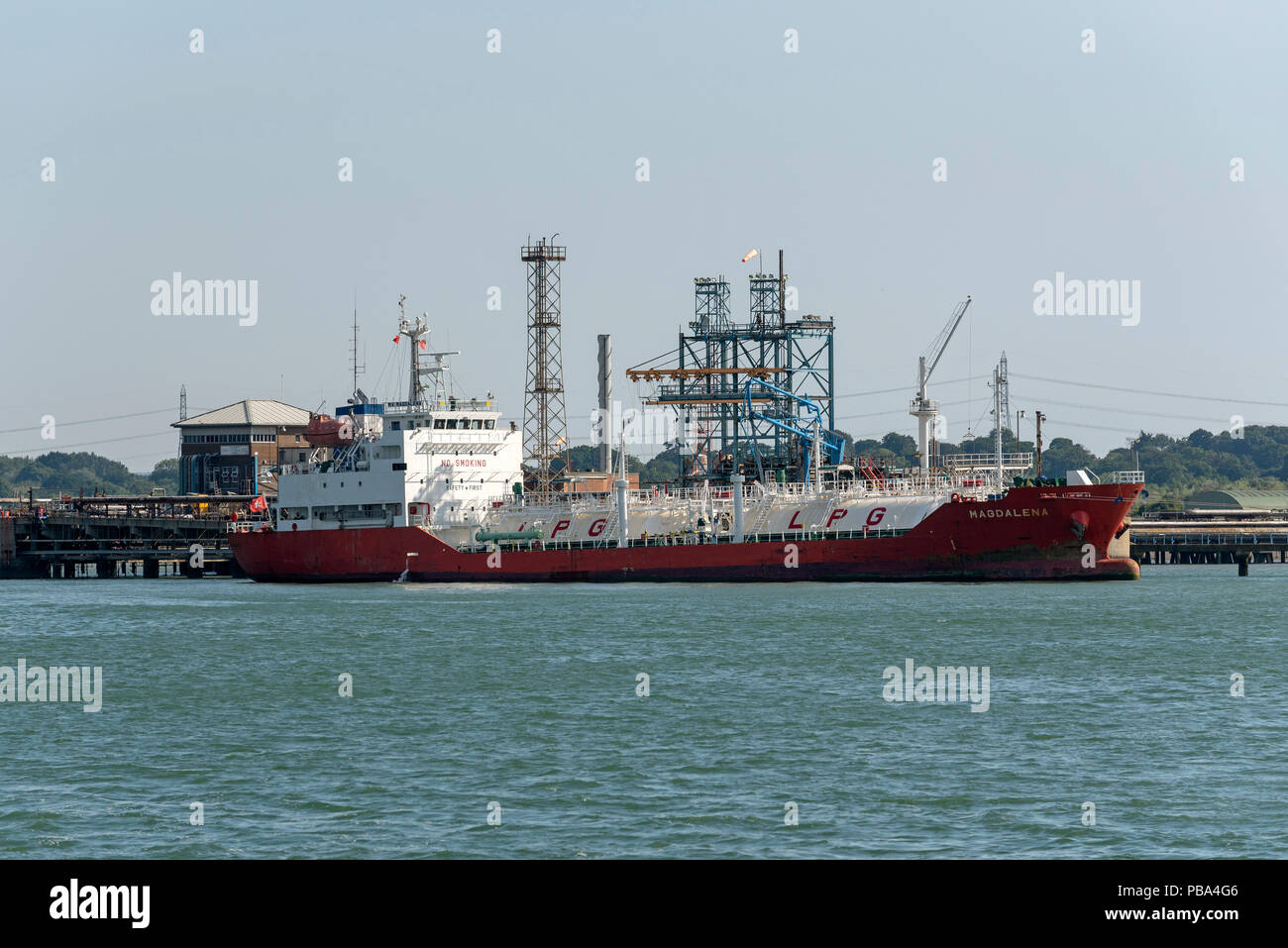 Fawley terminal Southampton, England, UK. The LPG Tanker Magdalena ...