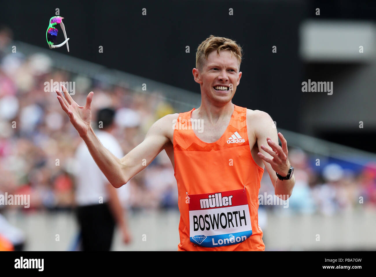 London, UK. 21st July 18. Tom BOSWORTH setting a new world record in ...