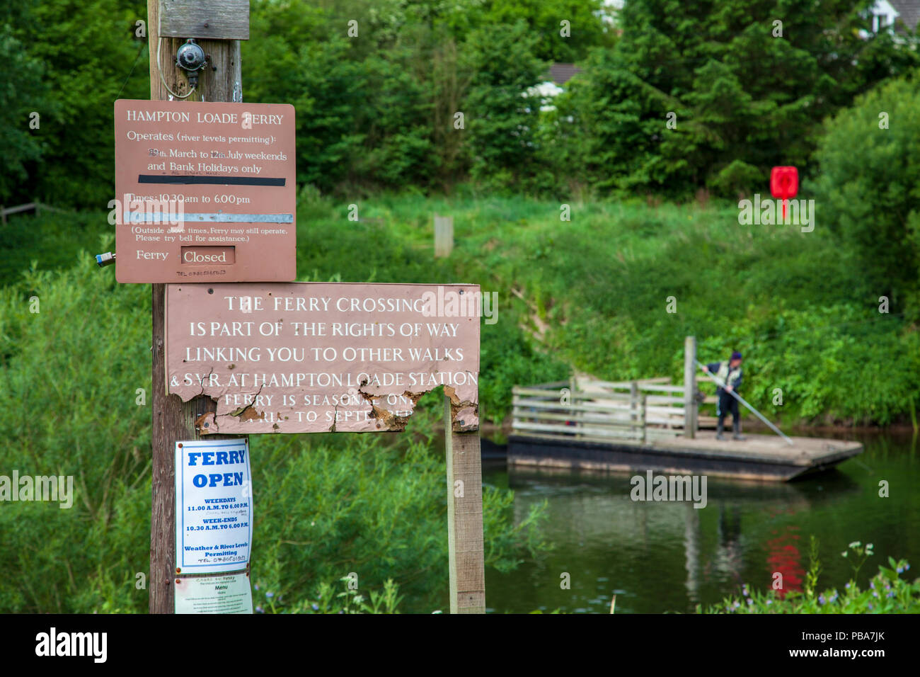 The Hampton Loade Reaction ferry on the River Severn in operation in ...