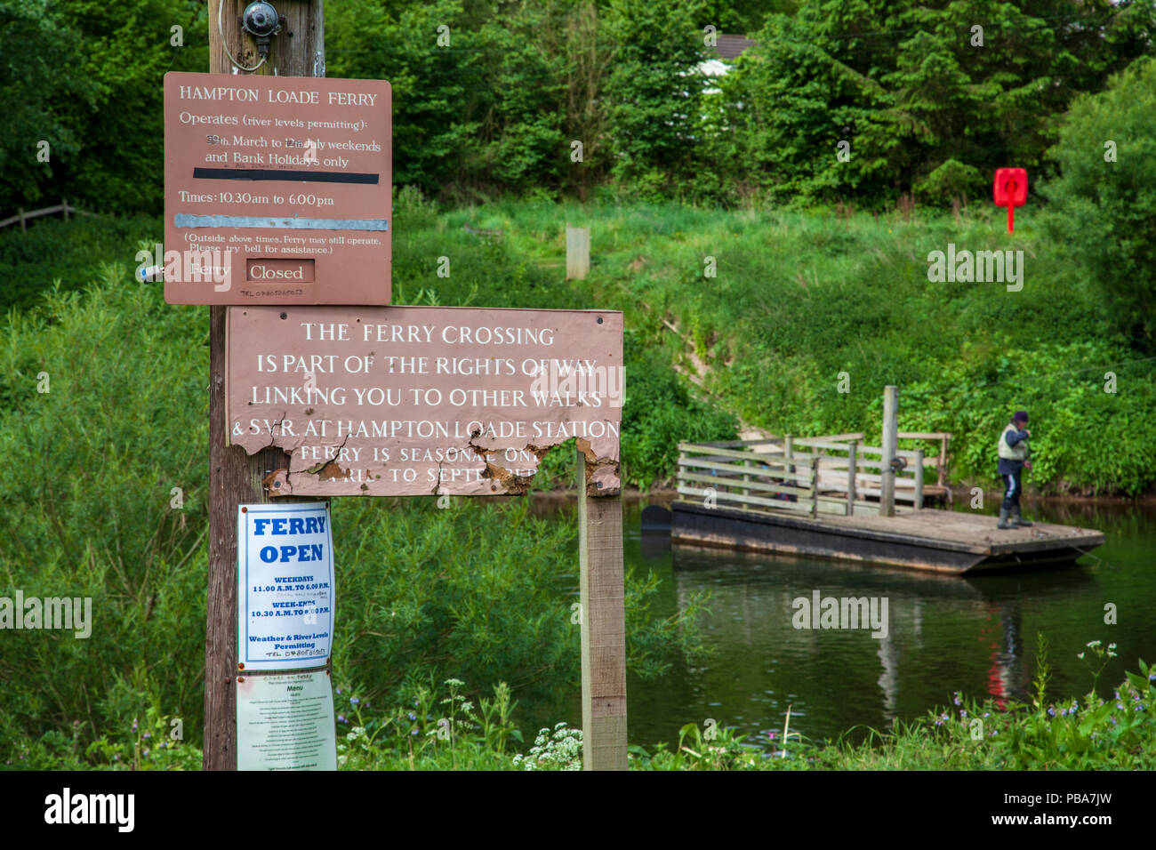 The Hampton Loade Reaction ferry on the River Severn in operation in ...