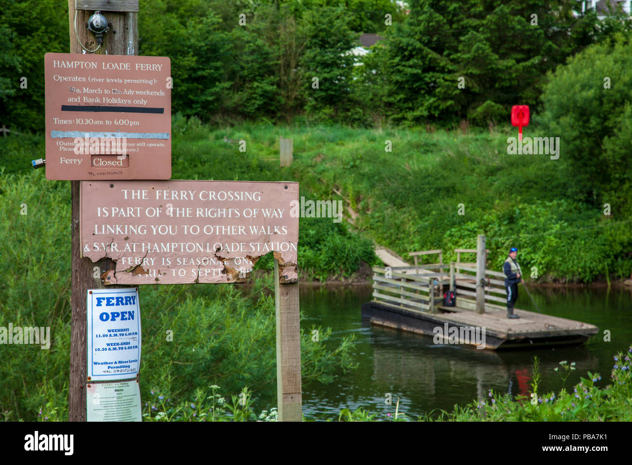 The Hampton Loade Reaction ferry on the River Severn in operation in ...