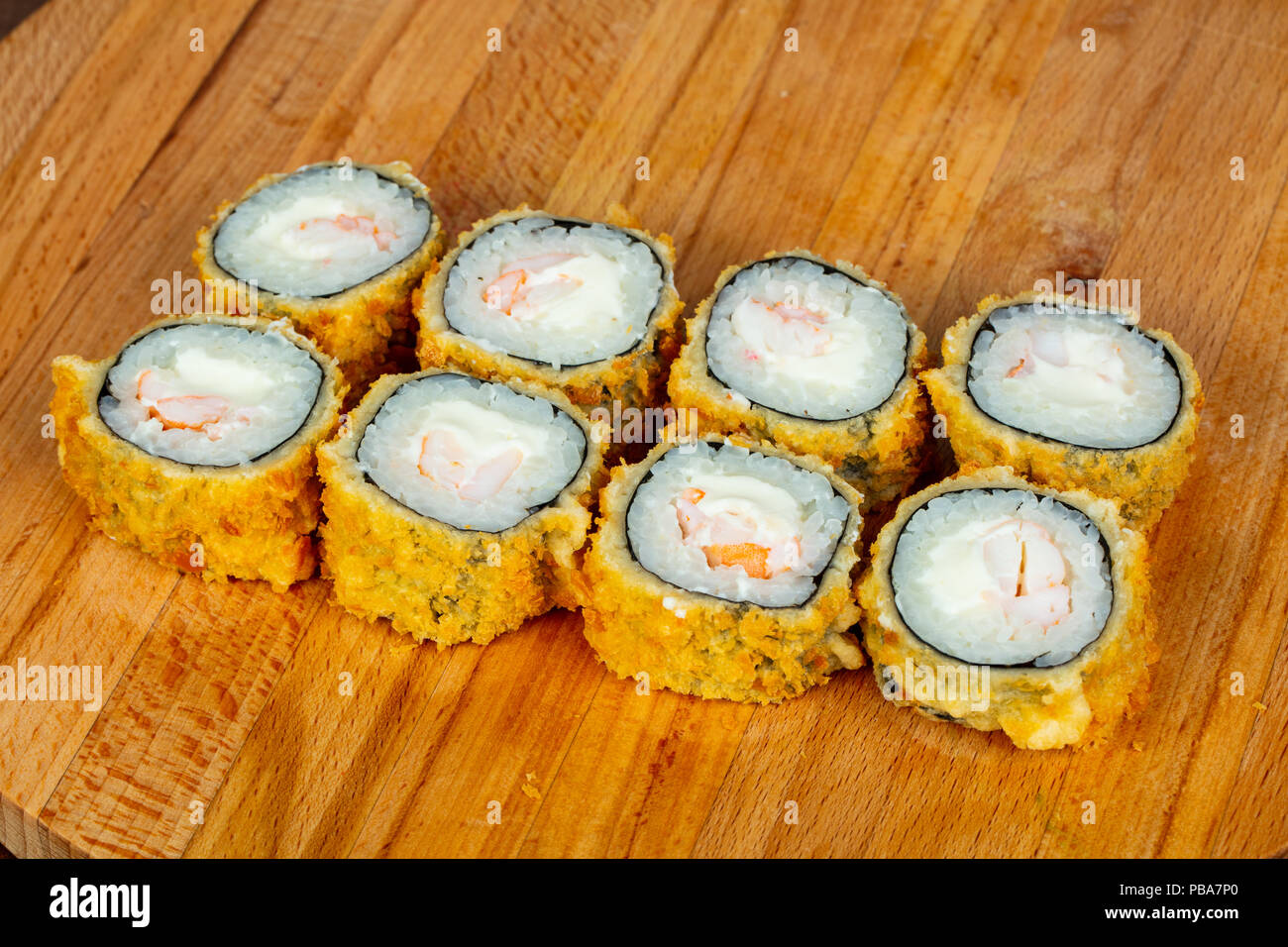 Hot roll with prawn and soft cheese Stock Photo - Alamy