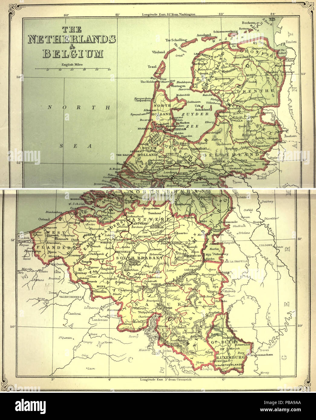 Map of netherlands and belgium hi-res stock photography and images - Alamy